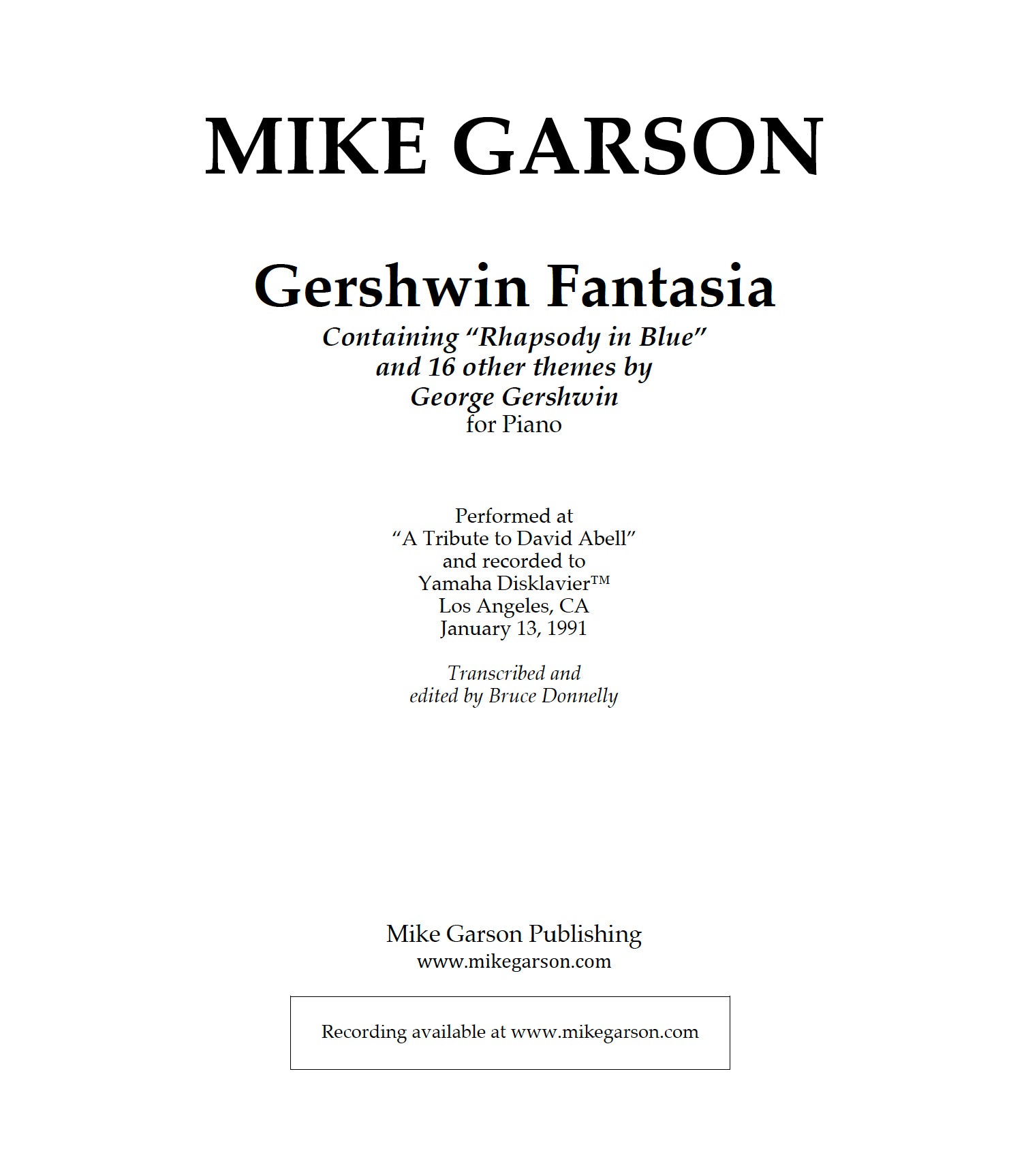 Mike Garson Productions